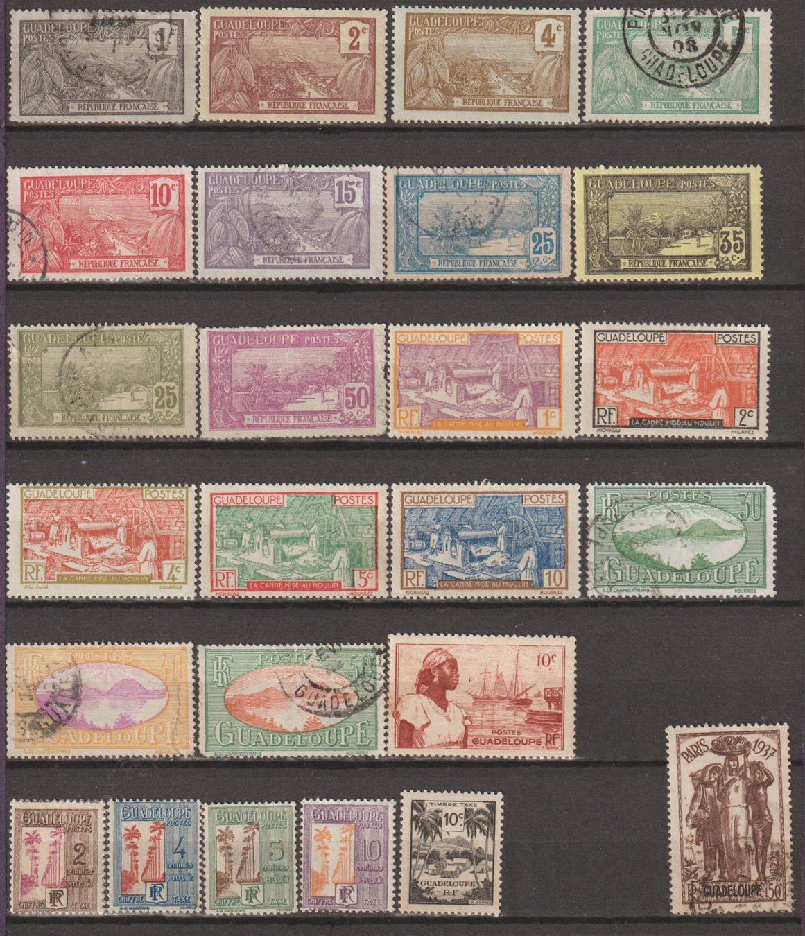 Guadeloupe - Collection de timbres anciens, très bon état! (Gebraucht ...