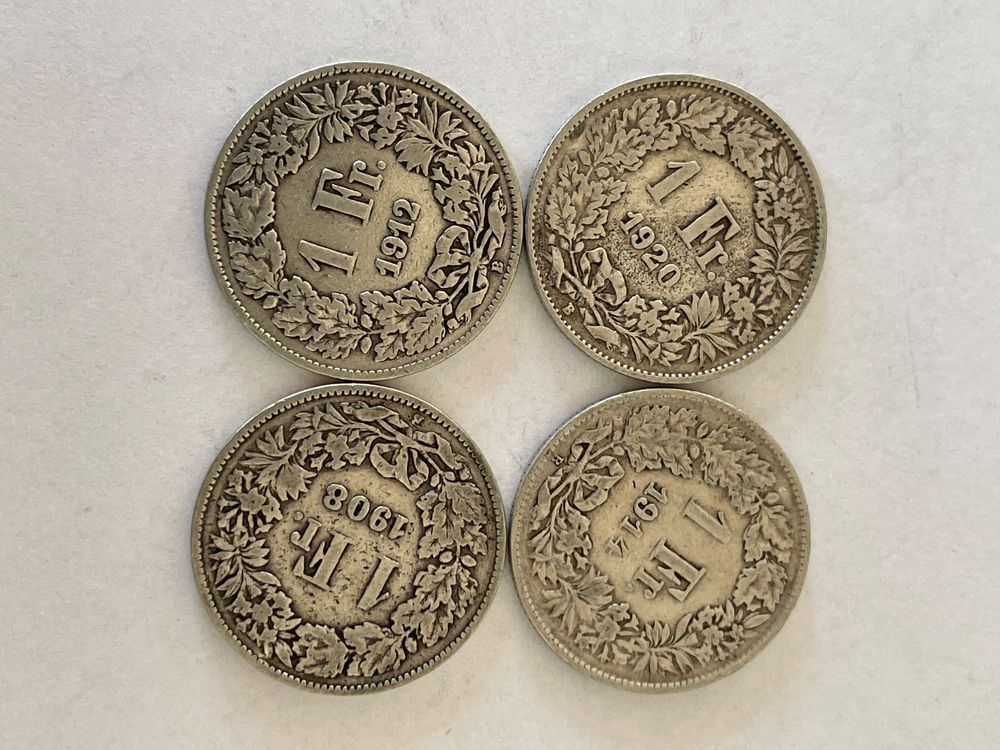 4 stk. 1.- silber ü. 100j alt (54) (Gebraucht) in Bonstetten für CHF 12 – mit Lieferung auf ...