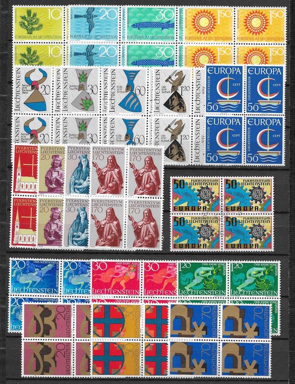 1966-1967: Liechtenstein 20 Viererblocks ab No 395 ** | Kaufen auf Ricardo