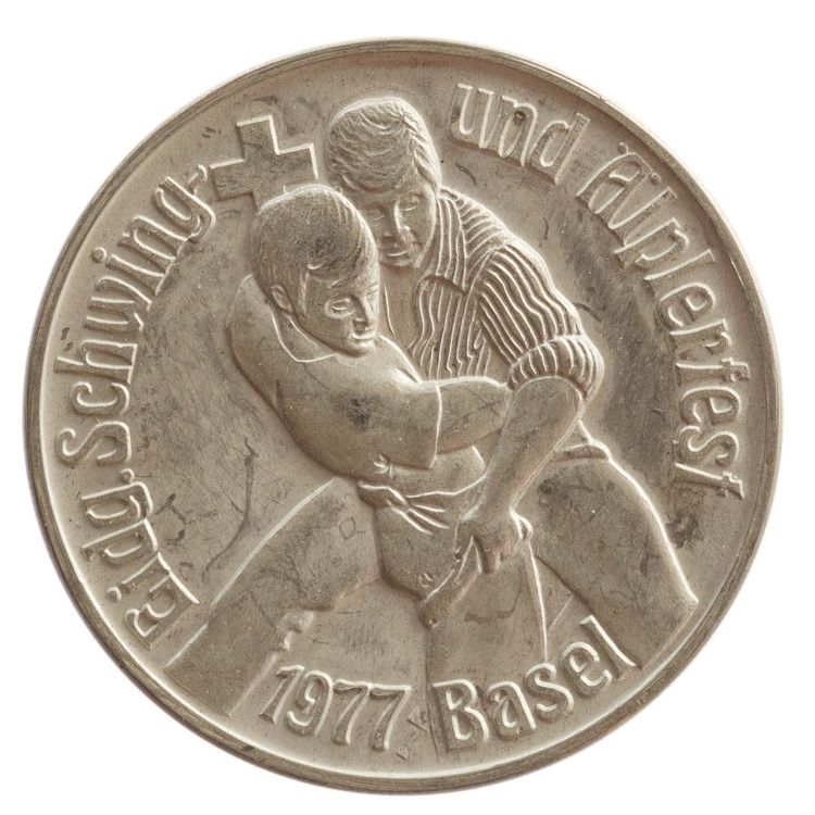 Medaille Eidg. Schwingfest Basel 1977 (Gebraucht) in Rotkreuz für CHF 15 – mit Lieferung auf ...
