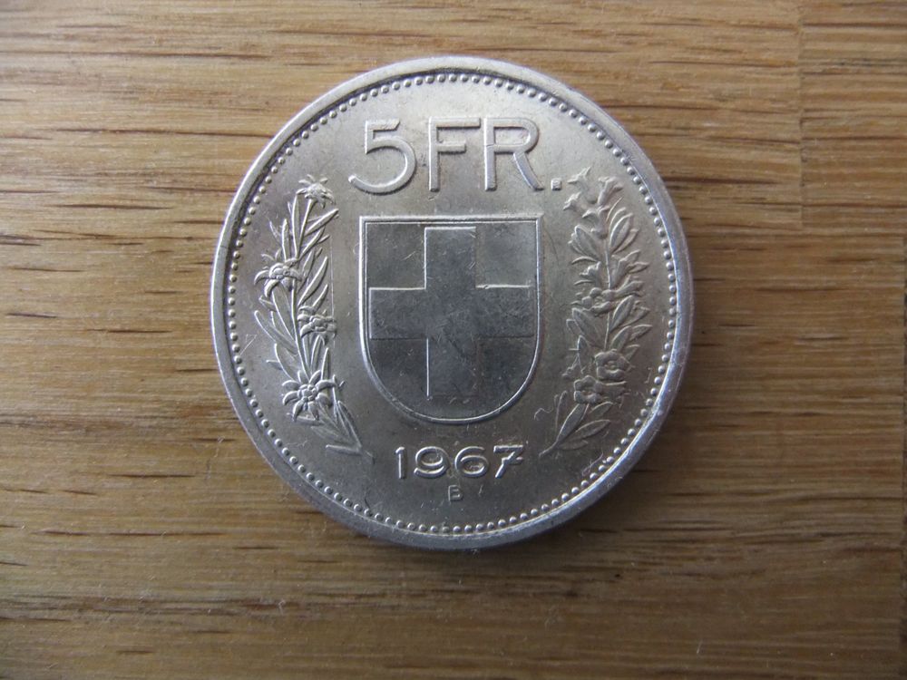 Silbermünze 5 Franken Silber Helvetia 1967 | Kaufen auf Ricardo