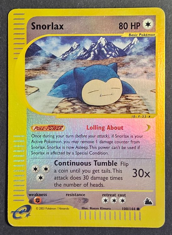 Pokemon Snorlax 100/144 - Rev.-Holo - Skyridge (EN) (Gebraucht) in ...