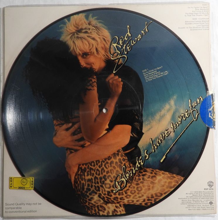 Rod Stewart Blondes Have More Fun Picture Disc LP Vinyl 1978 (Gebraucht ...