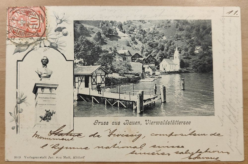 Gruss aus Bauen Vierwaldstättersee um 1900 (Gebraucht) in St. Erhard für CHF 53.5 – mit ...