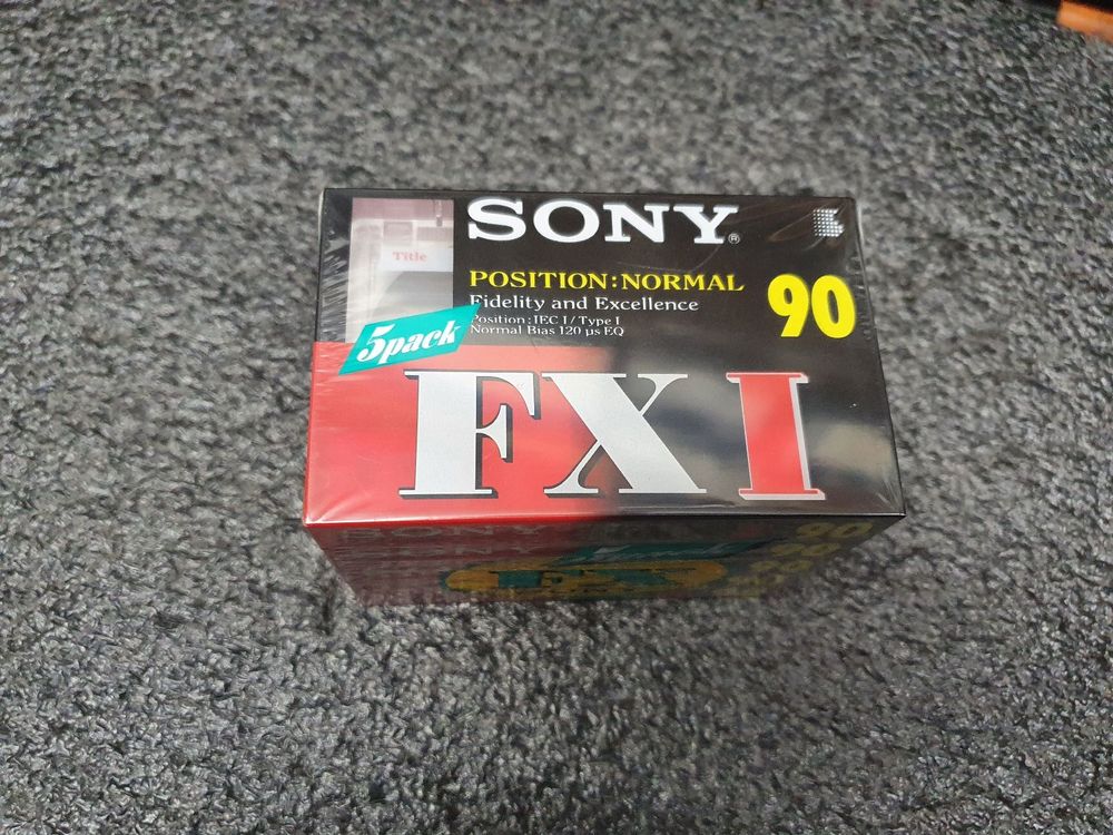 Sony C90-FX1B Audiokassetten, Kassette, 90 min, 5er Pack (Neu und ...