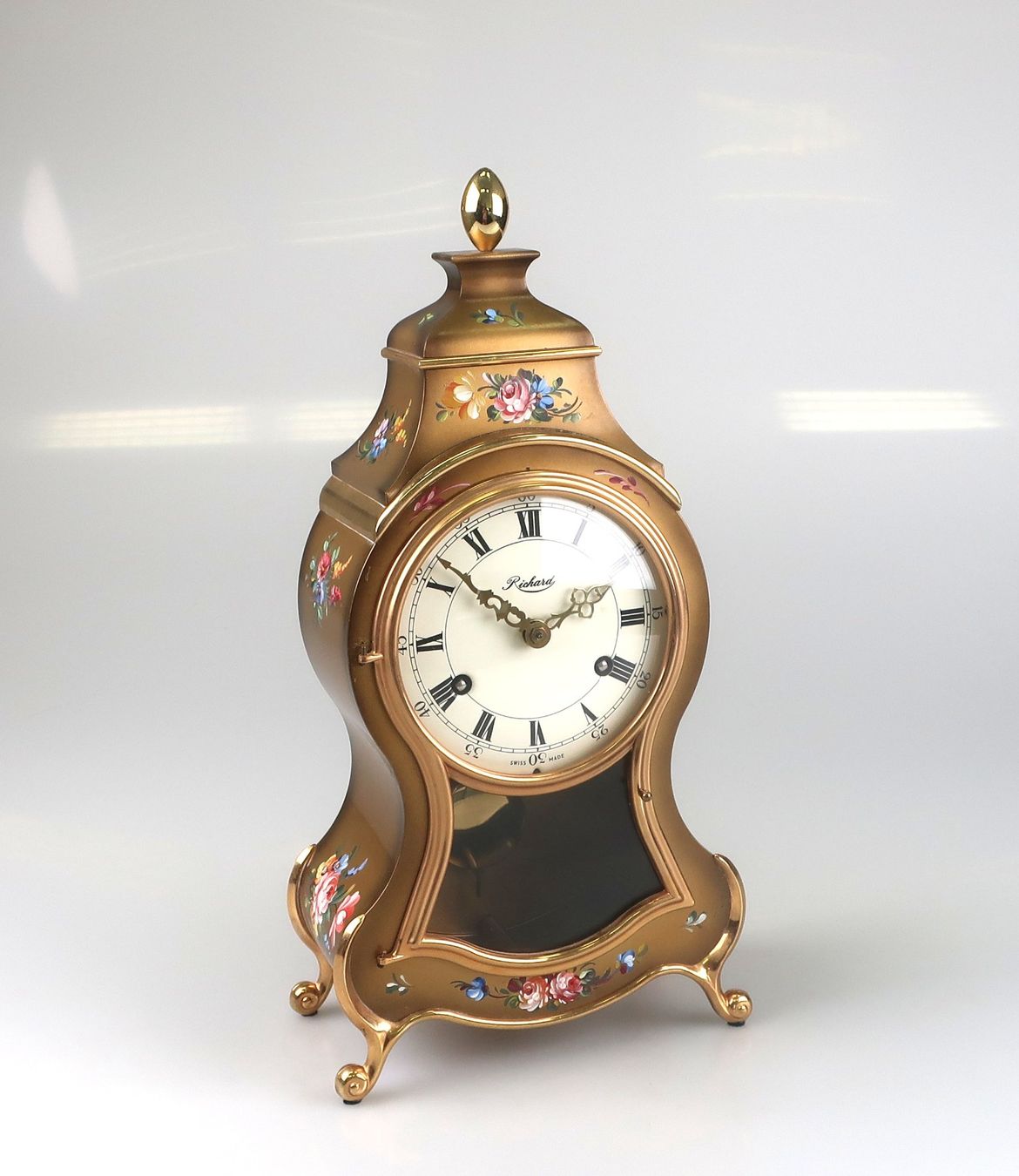 Pendule mit Blumenmalerei von Richard Swiss Made (Gebraucht) in ...
