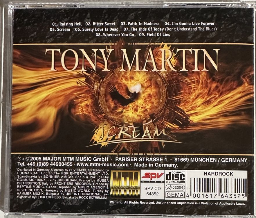 Tony Martin - Scream | Kaufen auf Ricardo