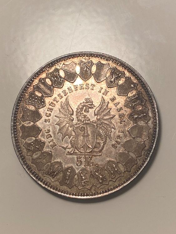 5 Franken Schützentaler Basel 1879 (Gebraucht) in Zürich für CHF 62 – mit Lieferung auf Ricardo ...