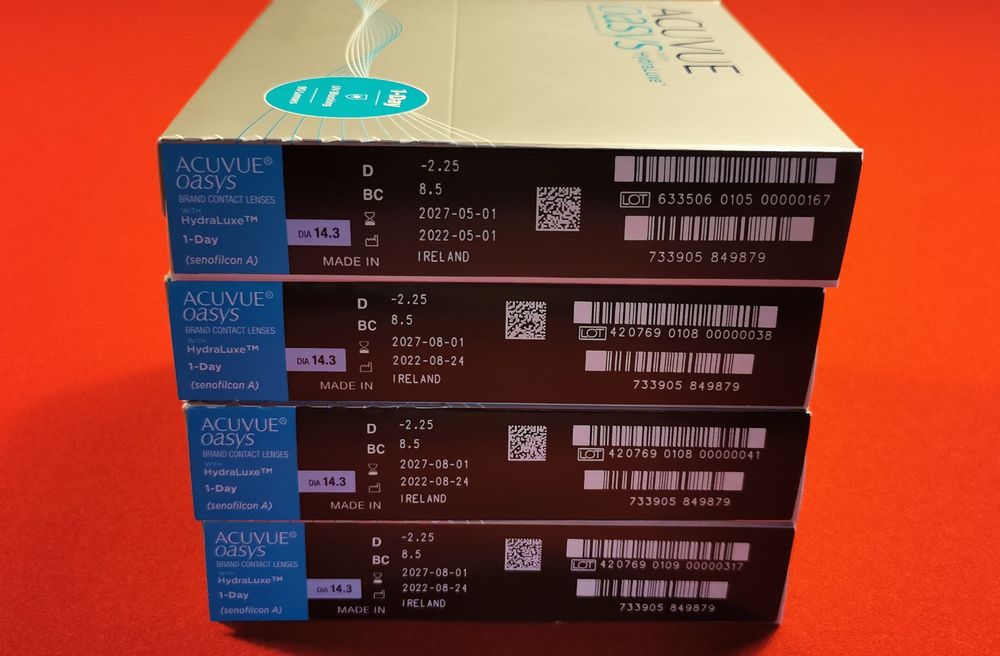 4x ACUVUE OASYS 1-Day w. HydraLuxe - à 90 = 360 Tageslinsen (Neu und ...