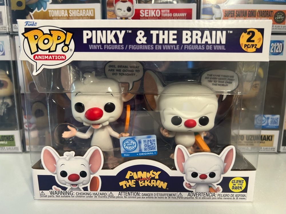 Funko POP! 2-Pack Pinky and The Brain Edition Limitée Glow (Neu und ...
