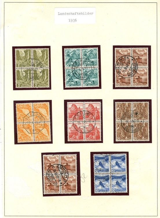 8 GEST. VIERERBLOCKS LANDSCHAFTEN 1936 (Gebraucht) in Sarmenstorf für CHF 4 – mit Lieferung auf ...