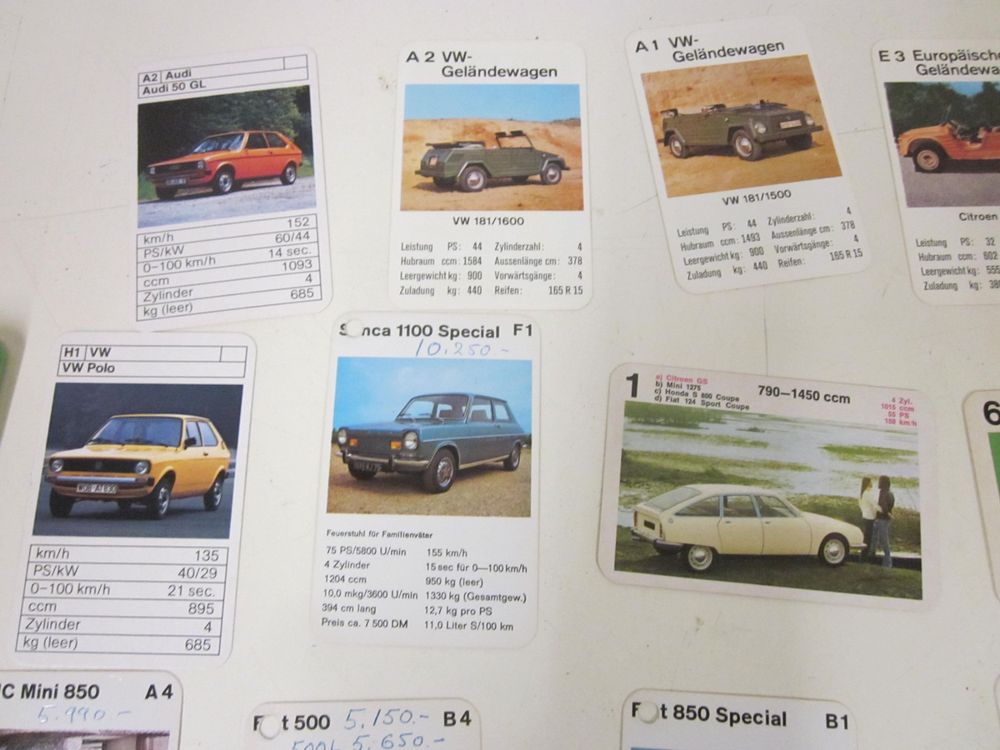 QUARTETT Auto Cartes Divers 70 Antik Auto Oldtimer VW Käfer (Gebraucht ...