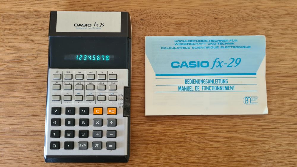 CASIO fx-29 scientific calculator Rechner & Anleitung 1977 (Gebraucht ...