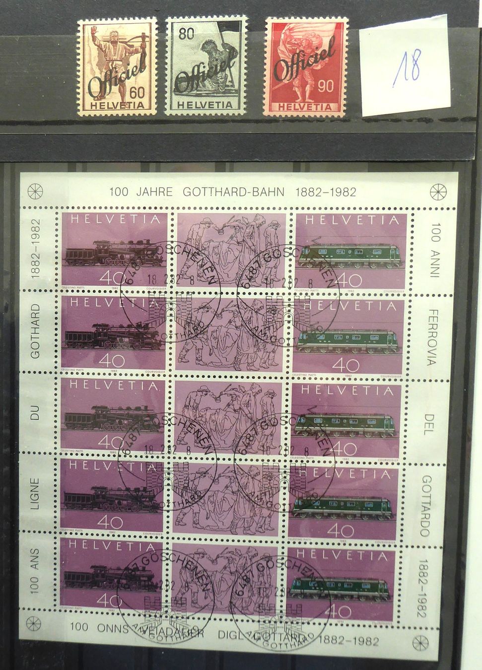 Bundesverwaltung mit leichtem Falzrest; Block 100 J. Gotth. (Gebraucht ...