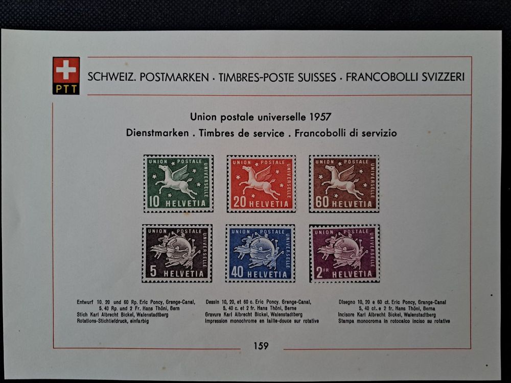 Schweizer Brifmarken 1957 (Gebraucht) in für CHF 2.2 – mit Lieferung ...