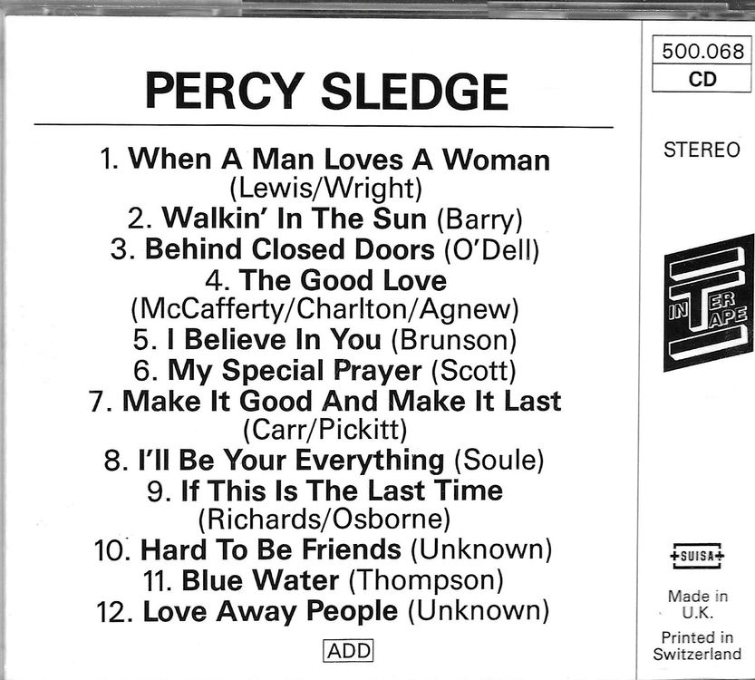 Percy sledge - When A Man Loves A Woman (Gebraucht) in Savagnier für ...