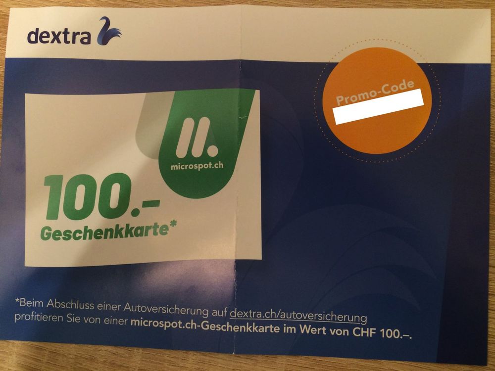 Microspot Geschenkkarte* (CHF 100.-) (Neu (gemäss Beschreibung)) in Aesch BL für CHF 10 – mit ...