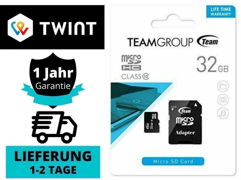 TeamGroup Micro SDHC - 32 GB Klasse 10 (Neu und originalverpackt) in La Chaux-de-Fonds für CHF 6 ...
