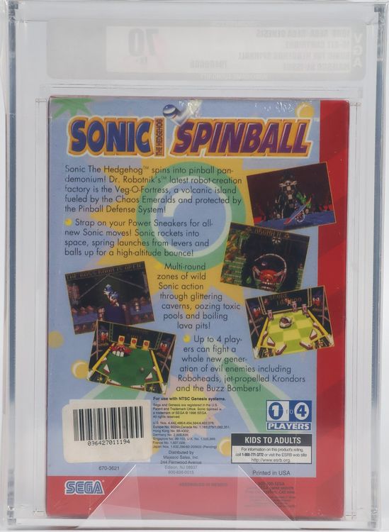 Sonic Spinball Sega Genesis VGA 70 EX+ Majesco Neu & selten! (Neu und ...