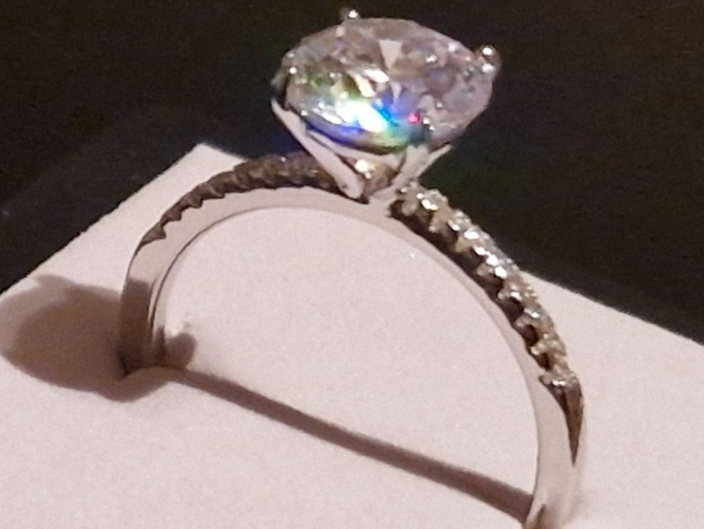 Bague Solitaire Argent 925 avec zircon Etincellant T.61💍 (Neuf avec ...