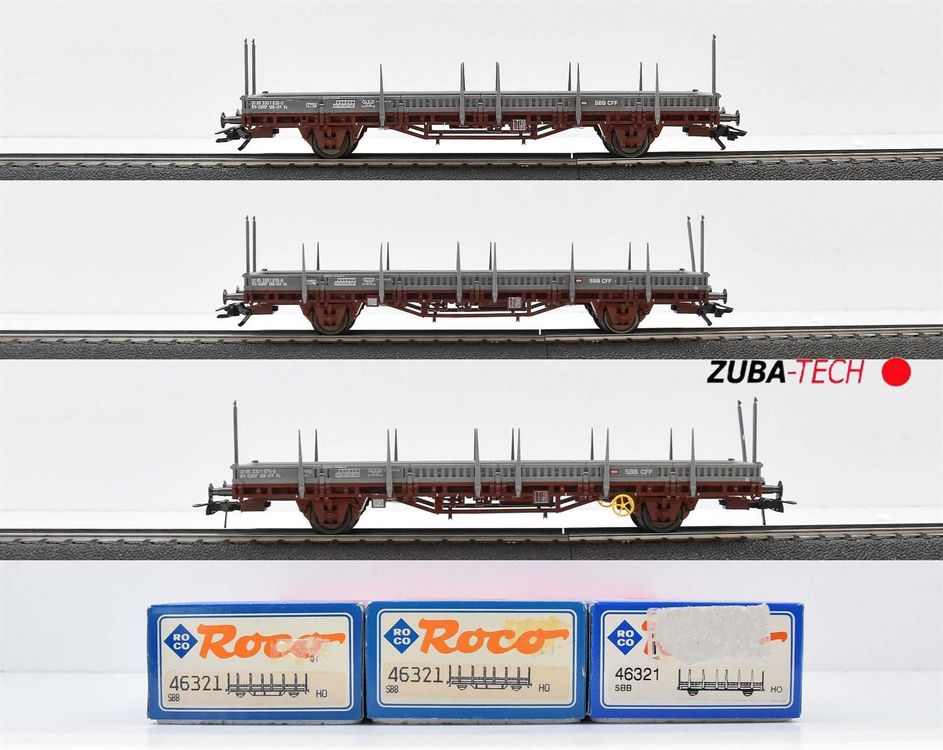 Roco 3x 46321 Rungenwagen SBB H0 WS OVP (Usato) a St. Gallen per CHF 40 ...