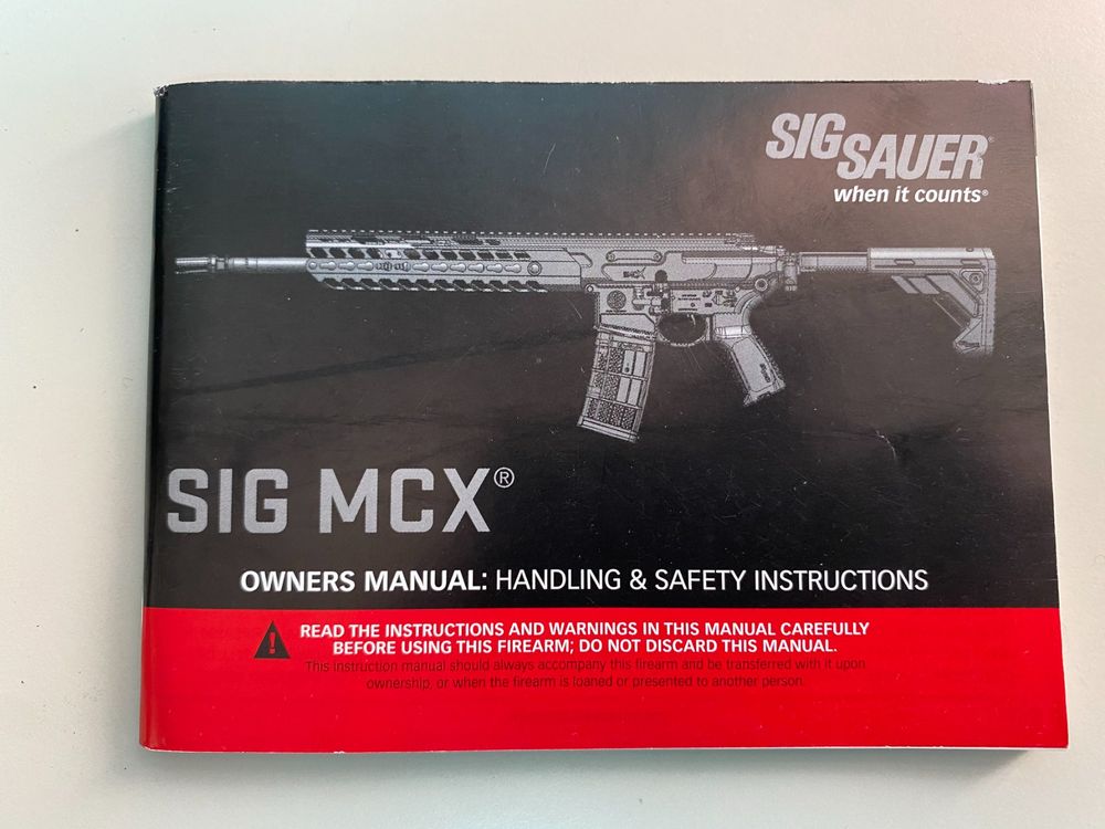Manual SIG SAUER MCX (Gebraucht) in Schaan für CHF 15 – mit Lieferung auf Ricardo kaufen