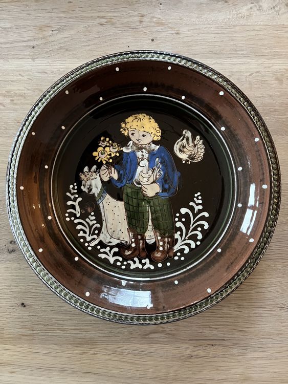 Wunderschöner Wandteller mit Bauernmotiv Kohler Biel (Gebraucht) in ...