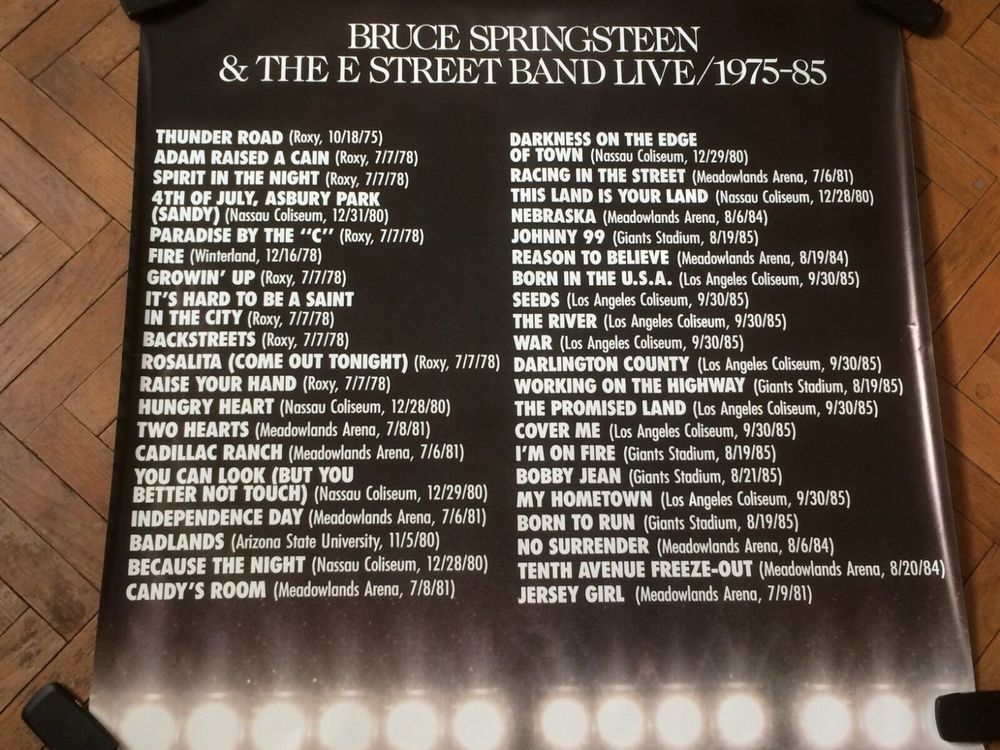 BRUCE SPRINGSTEEN large square promo poster LIVE 1975 -85 Tr (Gebraucht ...