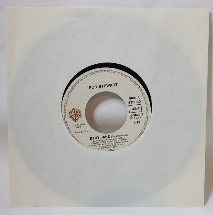 Vinyl Single Rod Stewart Baby Jane / Ready Now für Jukebox (Gebraucht ...