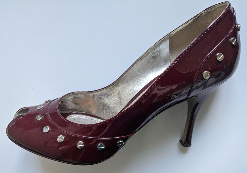 DOLCE&GABBANA : Escarpins peptoes cuir verni bordeaux 39.5 (Neuf (Voir ...