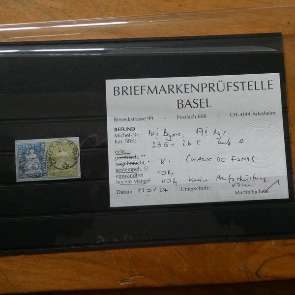 2 STRUBEL° 23G + 26c auf Briefabschnitt mit BEFUND s.Bilder (Gebraucht) in Egliswil für CHF 25 ...