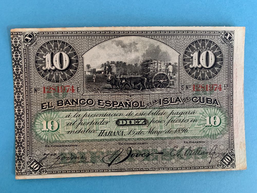 CUBA- Banco Español de la Isla de Cuba-10 Pesos 15 Mayo 1896 | Kaufen ...