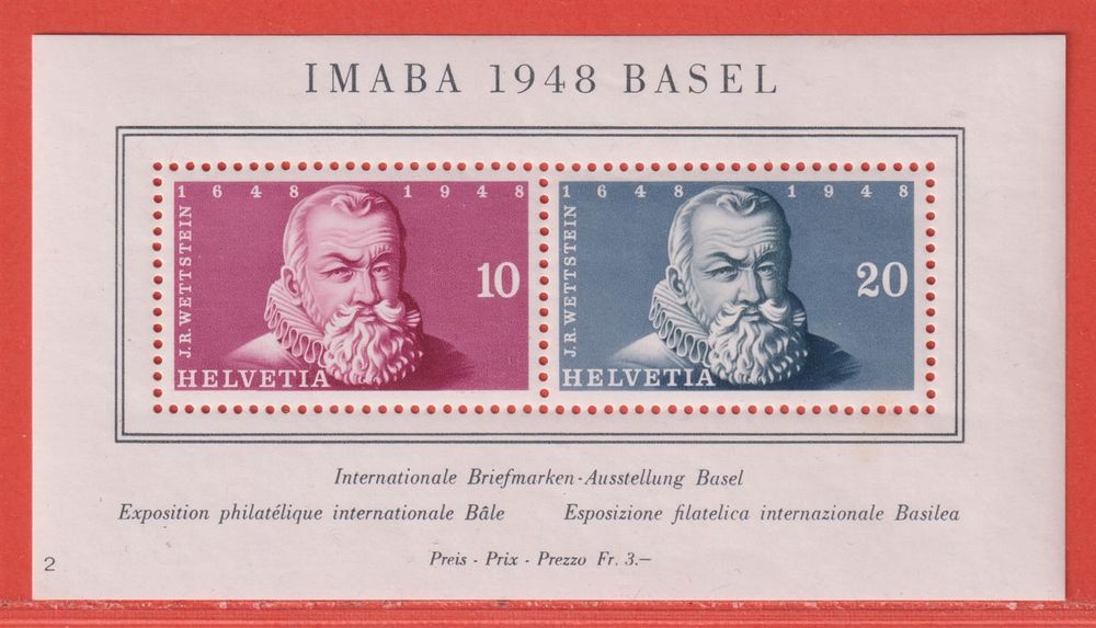 1948 BASEL IMABA-Block W31 postfrisch ** (Gebraucht) in Sarmenstorf für CHF 9.5 – mit Lieferung ...