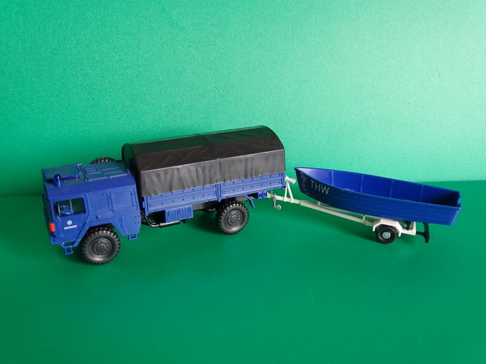 MAN LKW "THW" mit Boot von Roco 1/87 | Kaufen auf Ricardo