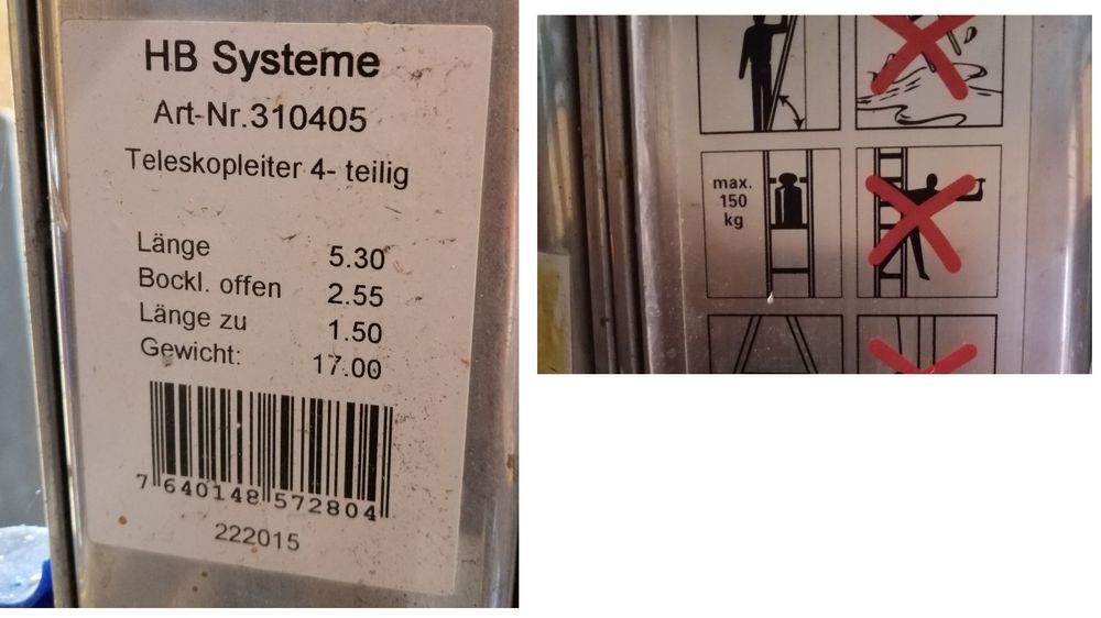 Teleskop-Bockleiter Typ 310 HB Systeme / 4-Teilig (Gebraucht) in ...