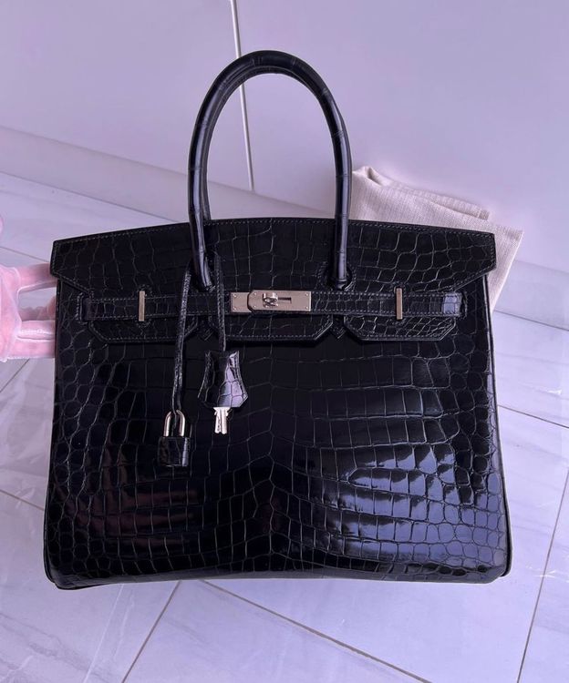 Hermes Birkin 35 Black Shiny Nilo Phw Stamp G | Kaufen auf Ricardo