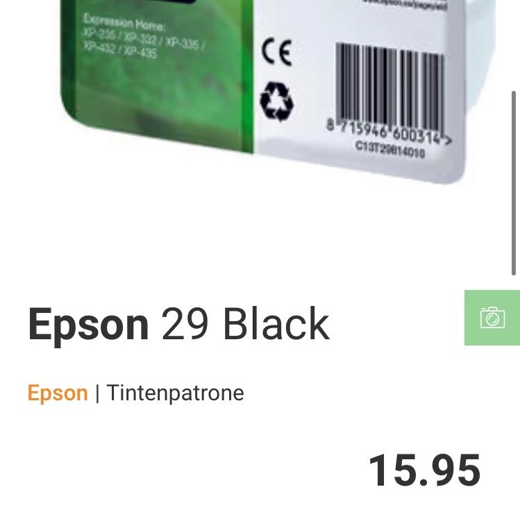 Epson Black 29 (Neu und originalverpackt) in Buchs AG für CHF 9 – mit ...