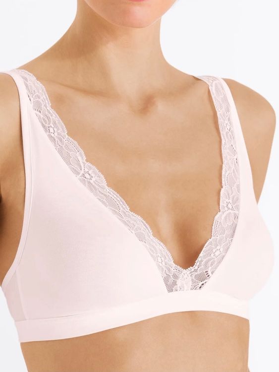 75B Hanro Cotton Lace SOFT CUP Triangel BH in powder (Gebraucht) in Schinznach Dorf für CHF 16 ...