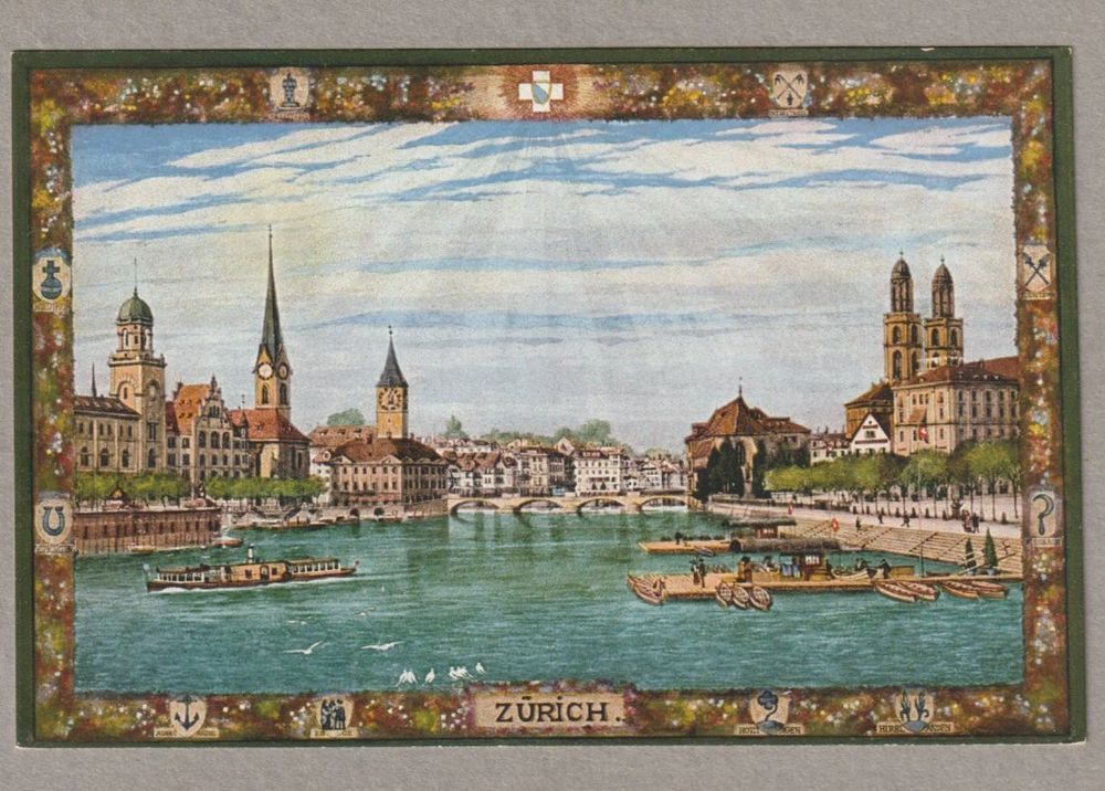 ZÜRICH nach Original Aquarell von Otto Lasius (B4 (Gebraucht) in Ruggell für CHF 0.5 – mit ...
