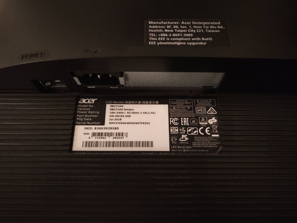 Acer Predator XB1 Gaming Monitor (XB271HU) (Gebraucht) in St. Gallen ...