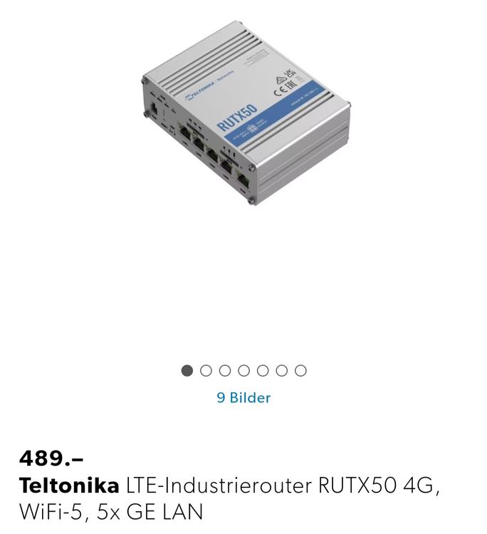 Router Teltonika Industrierouter RUTX50 (Gebraucht) in Zürich für CHF ...