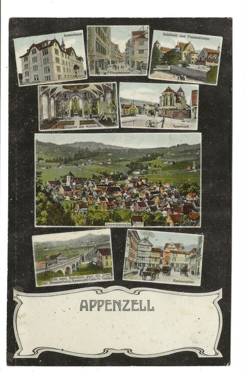 Appenzell (AI) Dorf - 8 Bilder - Jugendstil - 1909 (Gebraucht) in Engelburg für CHF 14 – mit ...