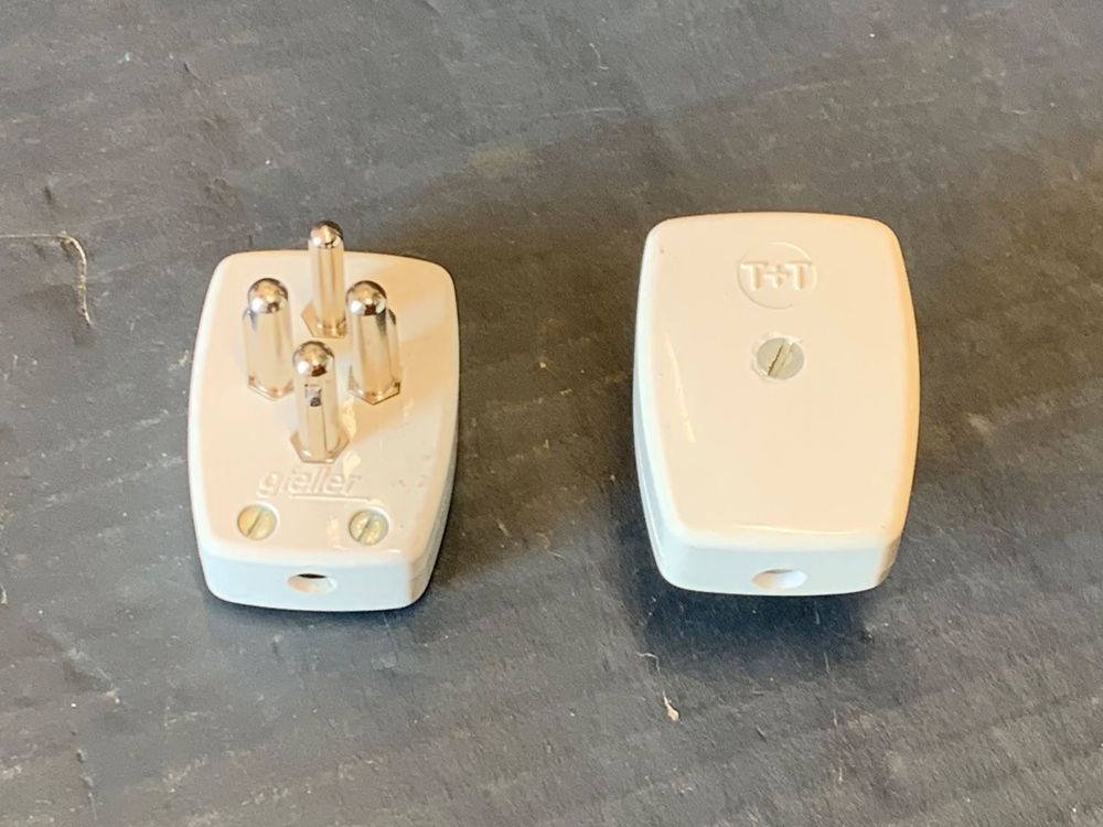 T+T Telefon Stecker 4-polig weiss eckig - antik | Kaufen auf Ricardo