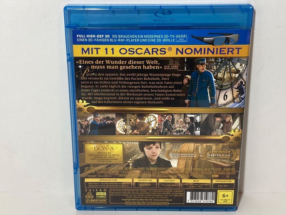 Hugo Cabret Blu Ray 3D (Gebraucht) in Wilderswil für CHF 5.9 – mit ...