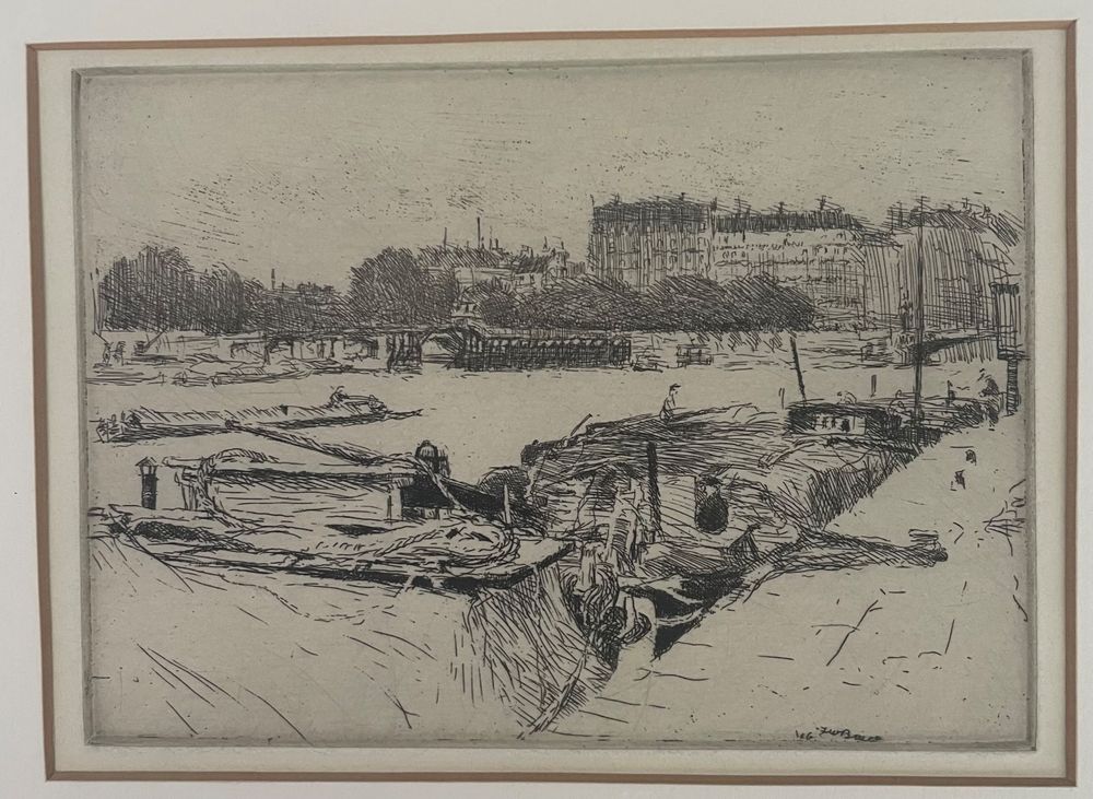 Antike Radierung Hafenszene Unles. im Stein stein sig. (Gebraucht) in Root für CHF 10 – mit ...