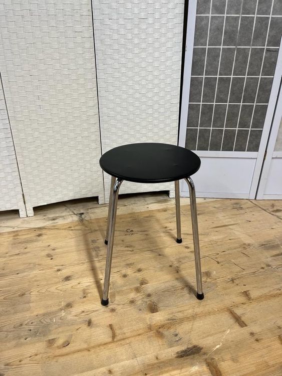 Vintage Hocker mit schwarzer Sitzfläche 60er Jahre N 1214 (Gebraucht ...