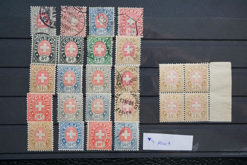 Lot Telegraphenmarken mit Abart (Neu und originalverpackt) in Steinen für CHF 20 – mit Lieferung ...