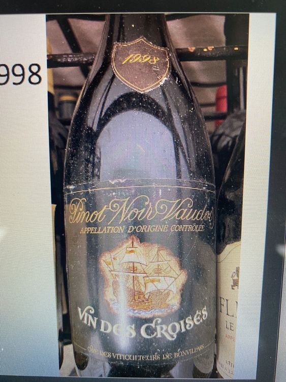 2 Flaschen 750ml Vin des croises pinot noir vaudois 1998 | Kaufen auf ...