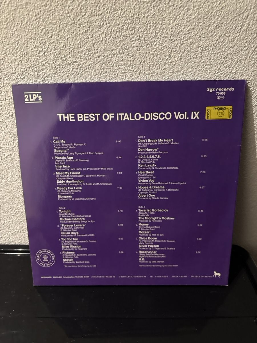 The Best of Italo-Disco Vol. 9 - Vinyl Record - VG+ Conditio (Neu ...
