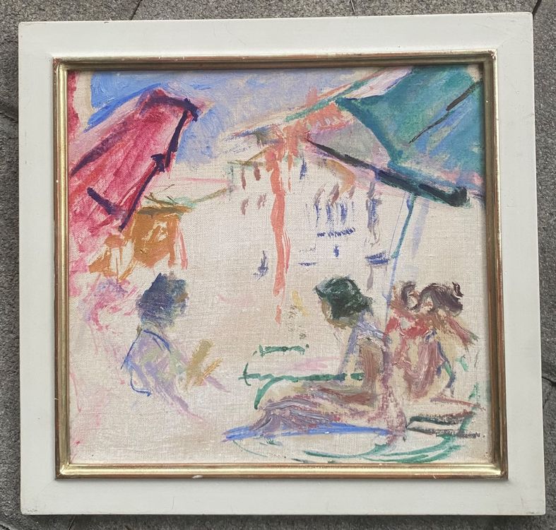 Abstrakte Strand Szene Gemälde (Gebraucht) in Root für CHF 44 – mit Lieferung auf Ricardo kaufen